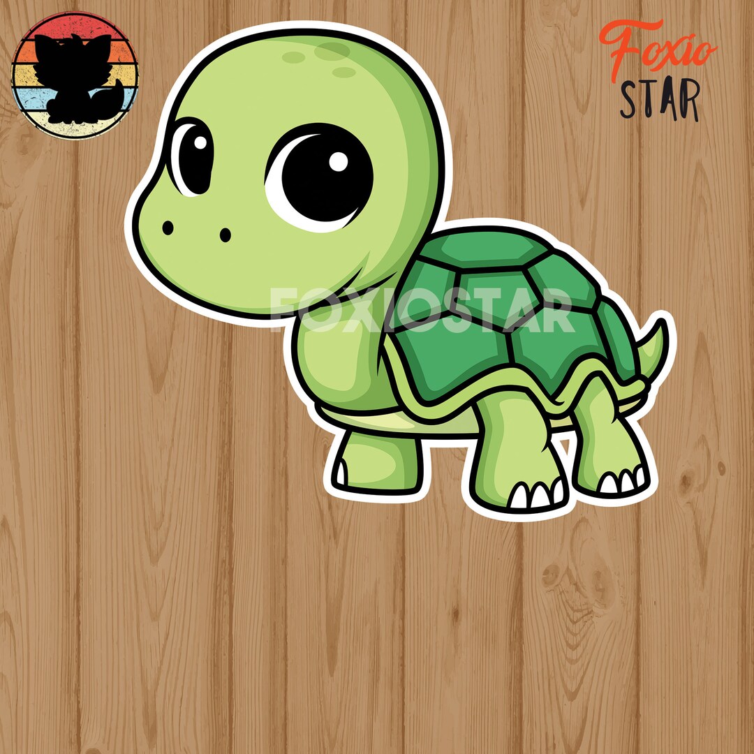 Kawaii Turtle Sticker / Turtle Sticker / Chibi Turtle Sticker / Cute ...