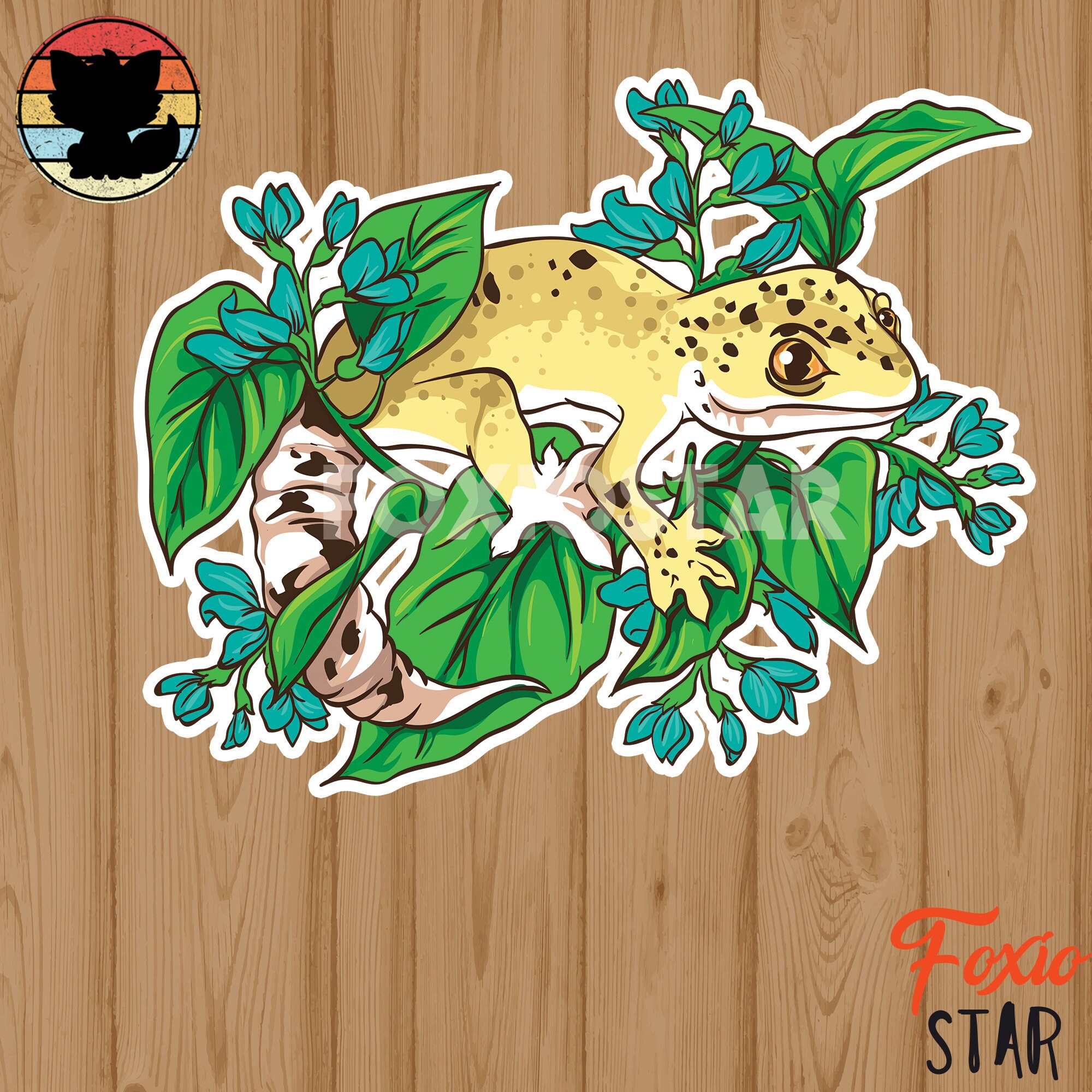 Leopard Gecko Sticker / Reptile Sticker / Cute Crested Gecko Gift ...