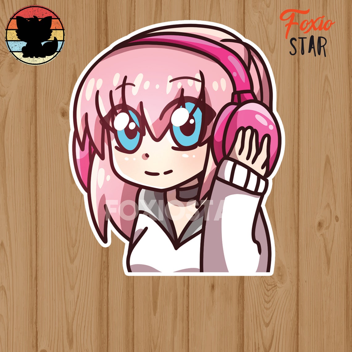 Kawaii Girl Sticker / Kawaii Girl With Headphones Sticker / Cute Kawaii ...