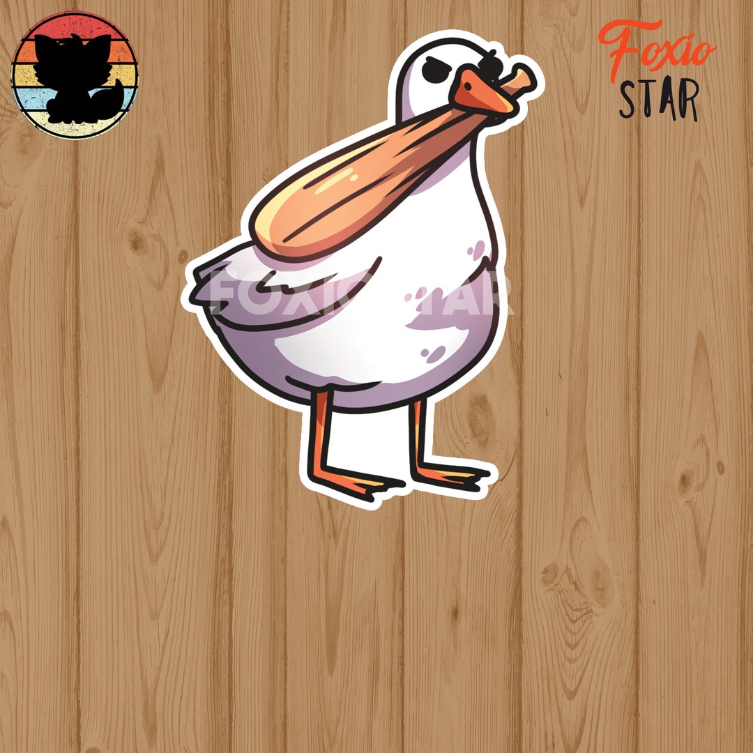 Funny Goose With Bat Vinyl Sticker - Waterproof - Etsy