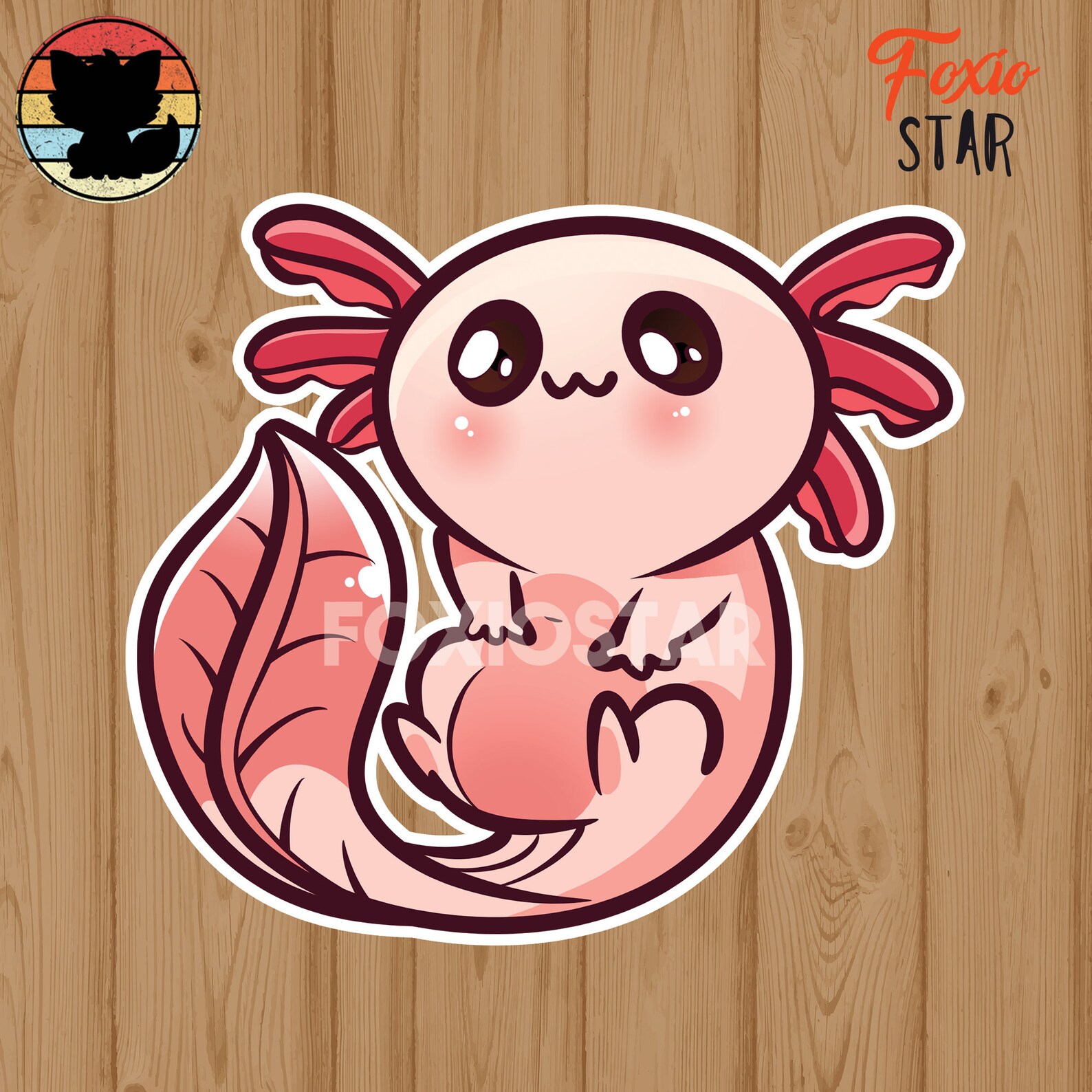 Kawaii Axolotl Sticker / Chibi Axolotl Sticker / Axolotl Sticker - Etsy