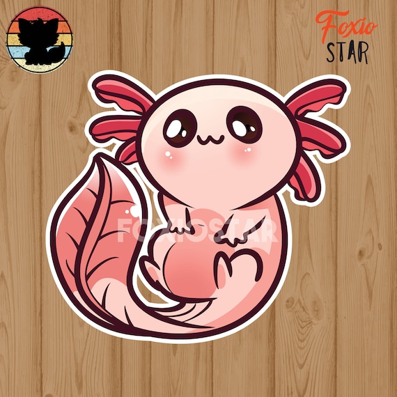 Kawaii Axolotl Sticker / Chibi Axolotl Sticker / Axolotl - Etsy