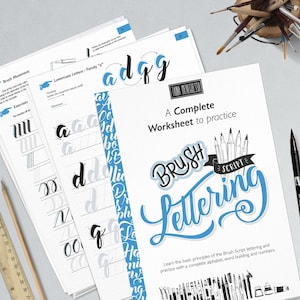 Learn Brush Lettering With a Complete Practice Guide Worksheet - Etsy