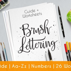 Learn Brush Lettering With a Complete Practice Guide Worksheet for ...