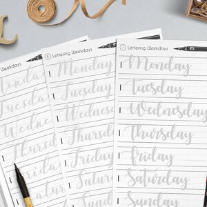 20 Brush Lettering Ways to Write WEEKDAYS, With a Printable Worksheet ...