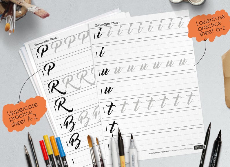 Learn Brush Lettering With a Complete Practice Guide | Etsy