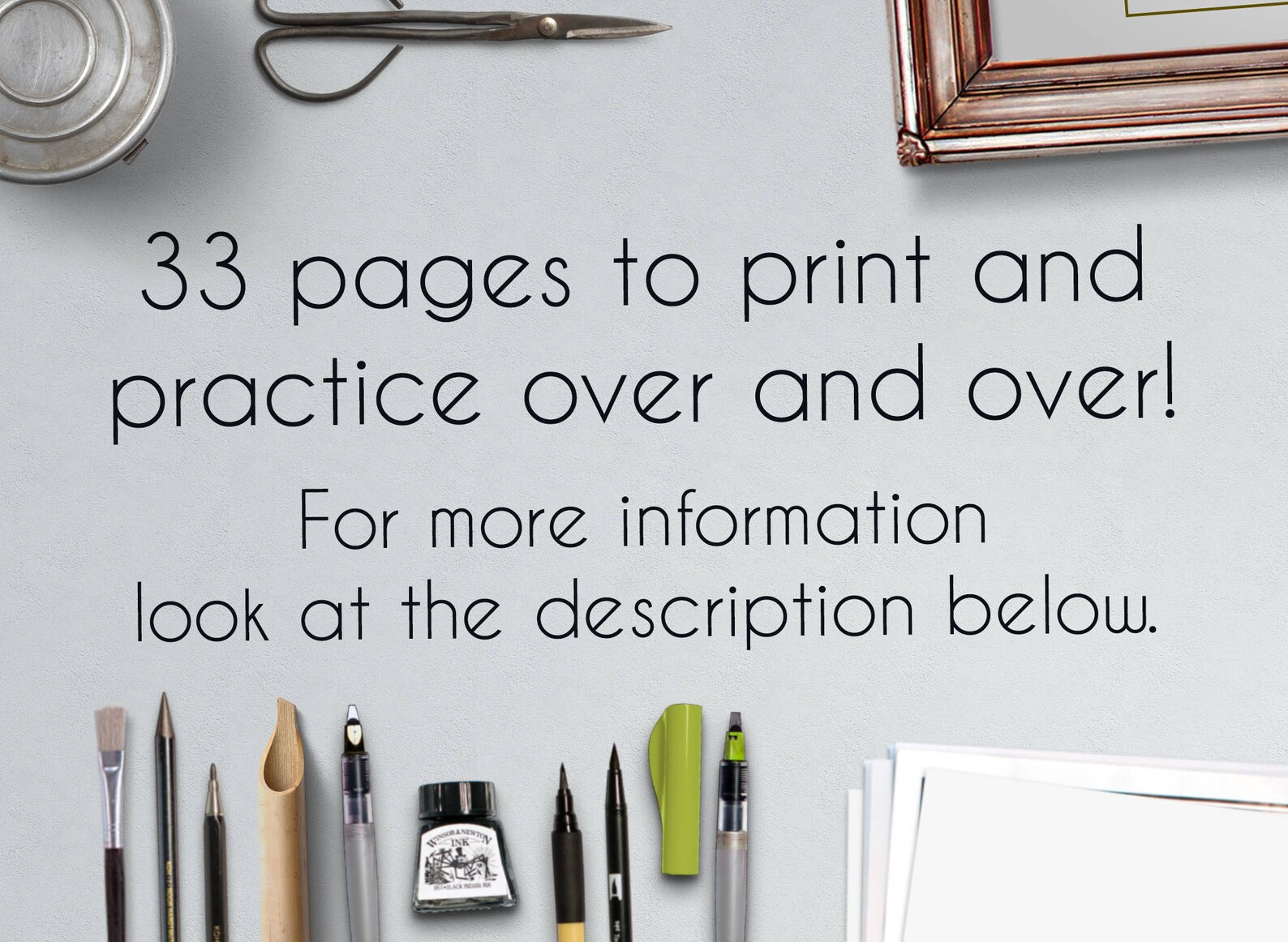 Pen Calligraphy Printable Worksheets a Complete Guide Aa-zz - Etsy