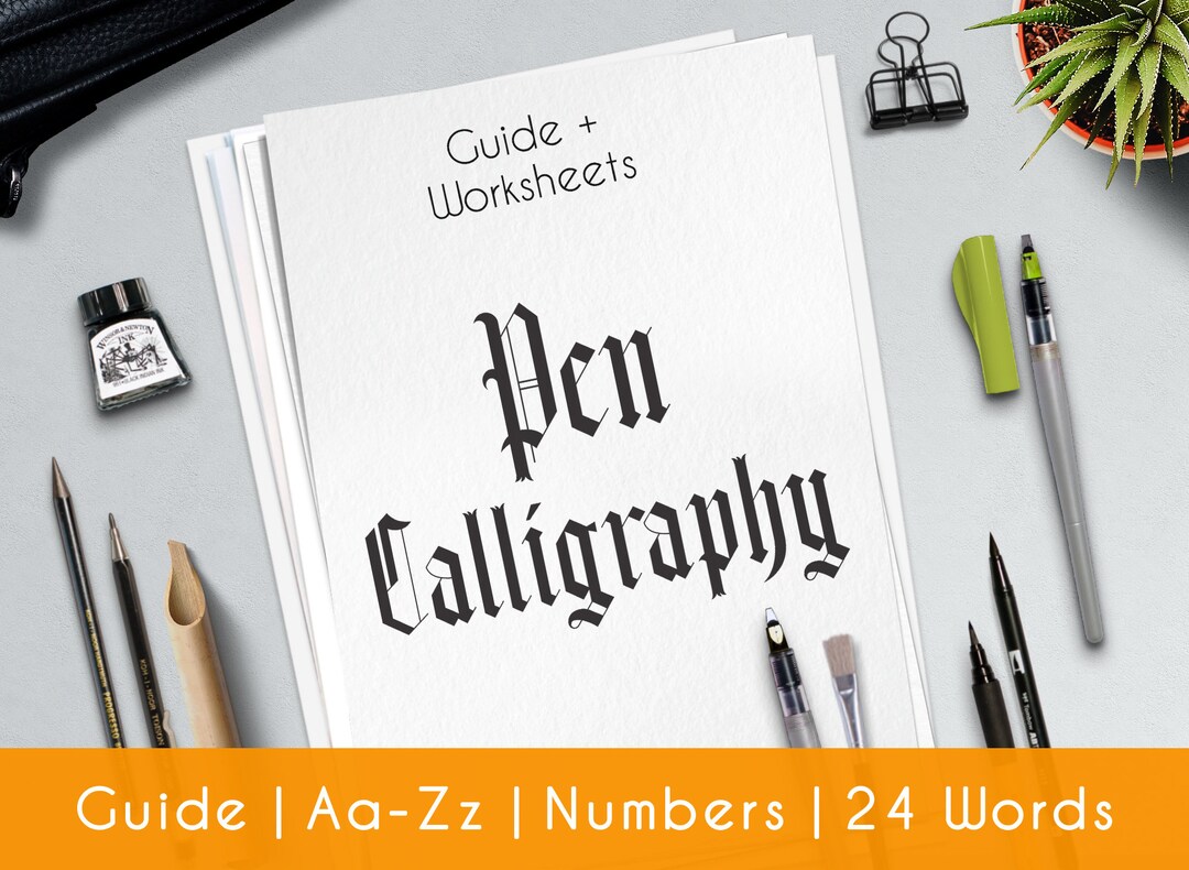 Pen Calligraphy Printable Worksheets, a Complete Guide Aa-zz Alphabet ...