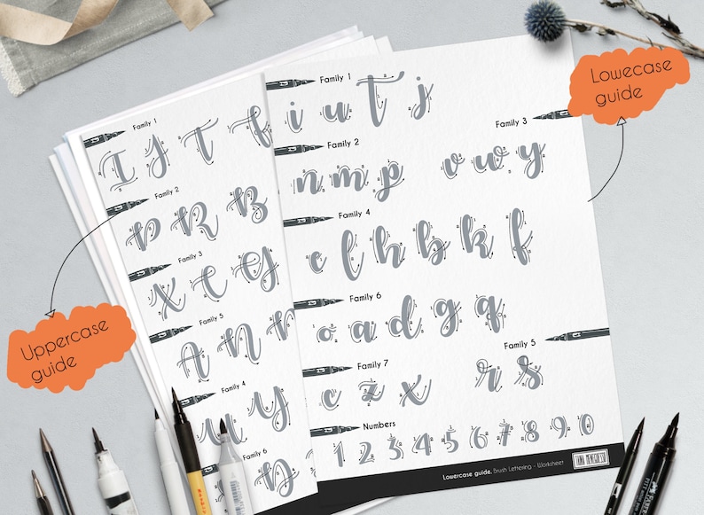 Learn Brush Lettering With a Complete Practice Guide Worksheet for ...