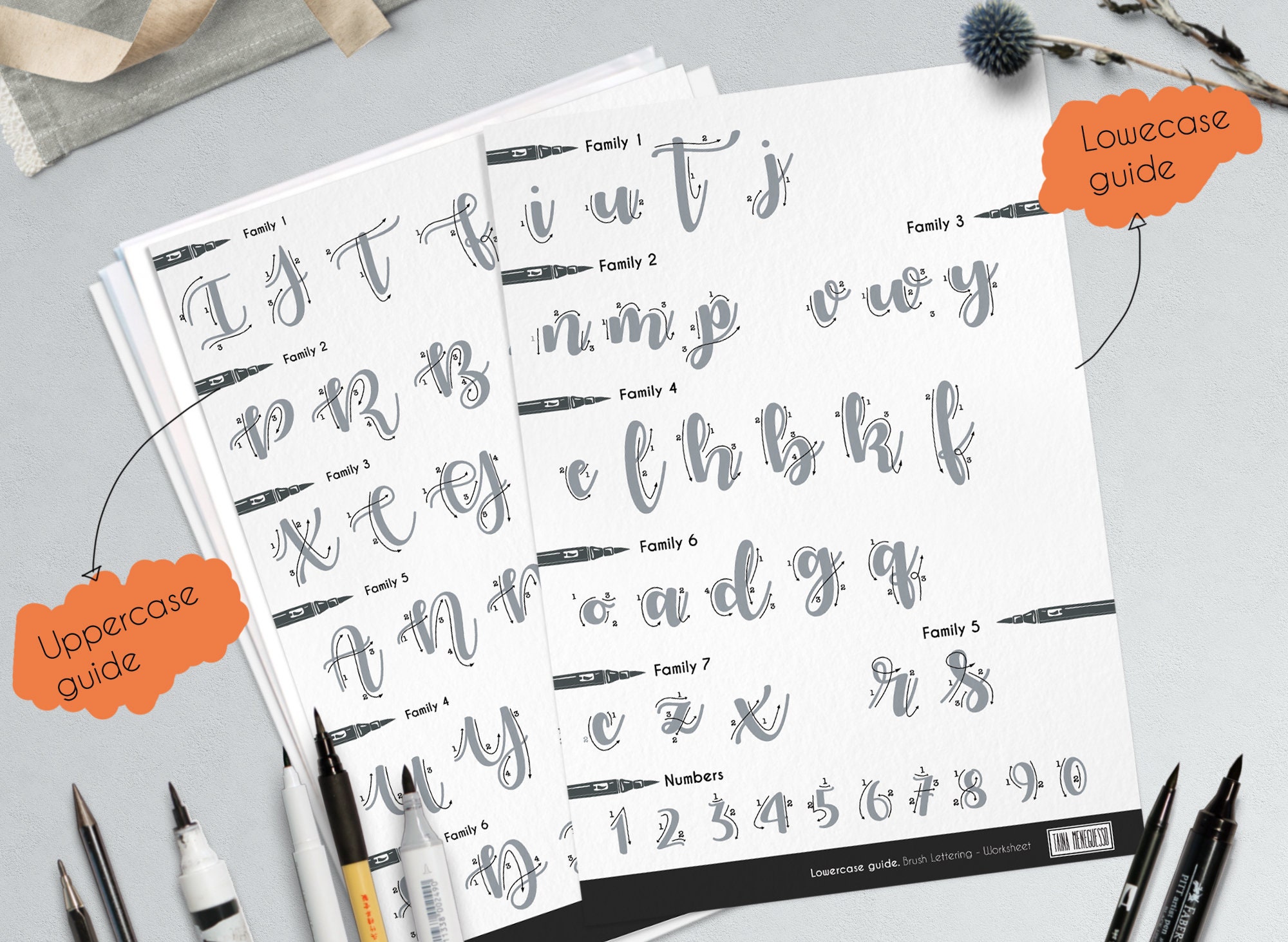Learn Brush Lettering With a Complete Practice Guide Worksheet for ...