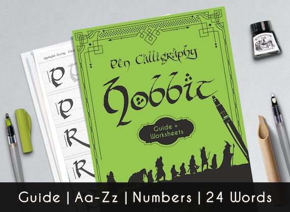 Hobbit Calligraphy Printable Worksheets a Complete Guide | Etsy