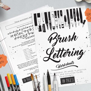 Learn Brush Lettering With a Complete Practice Guide Worksheets for ...