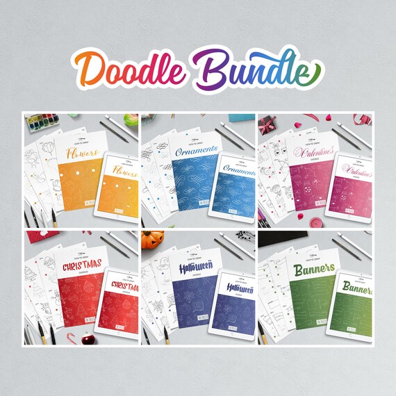 Draw Doodles With a Instruction and Step by Step Worksheets - Etsy ...