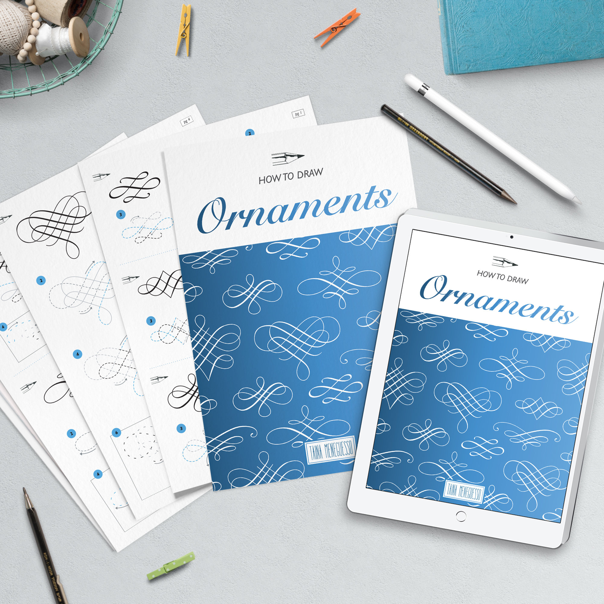 Draw Ornaments with a instruction and step by step worksheets | Etsy