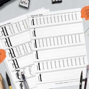 Pen Calligraphy Printable Worksheets, a Complete Guide Aa-zz Alphabet ...