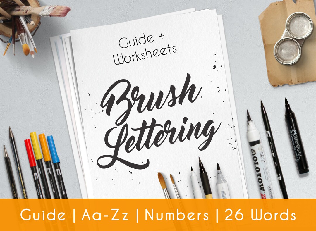 Learn Brush Lettering With a Complete Practice Guide Worksheets for ...