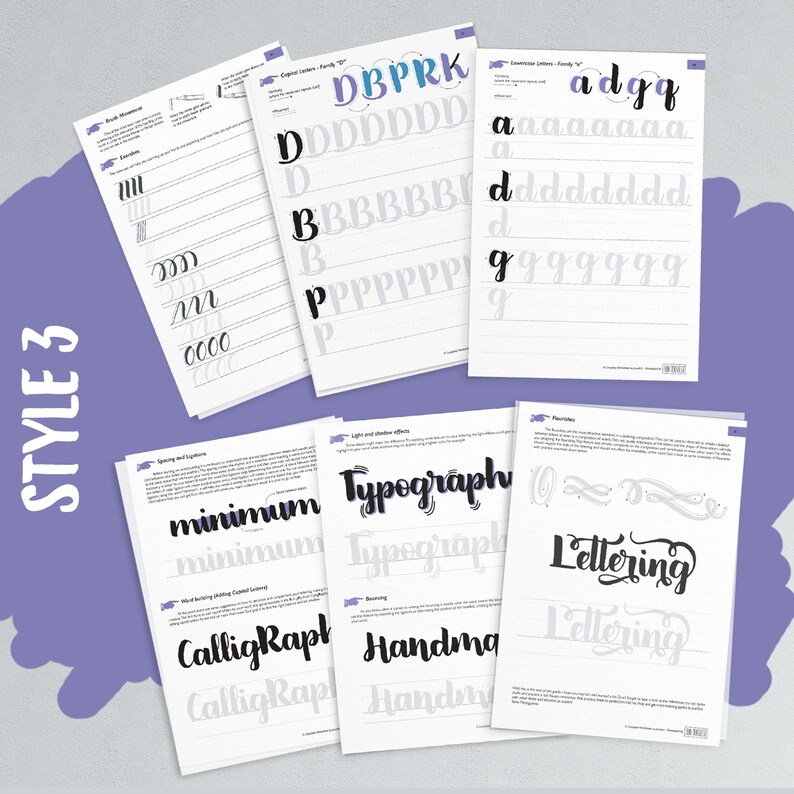 3 Workbook Lettering Guide to Practice With Detailed - Etsy