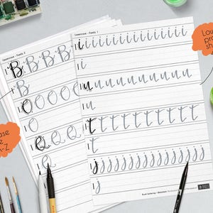 Learn Brush Lettering With a Complete Practice Guide Worksheet for ...