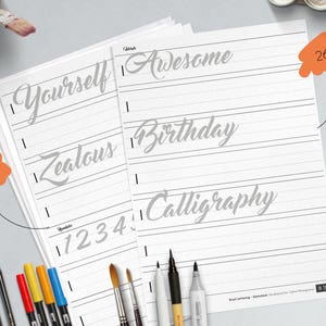 Learn Brush Lettering With a Complete Practice Guide Worksheets for ...