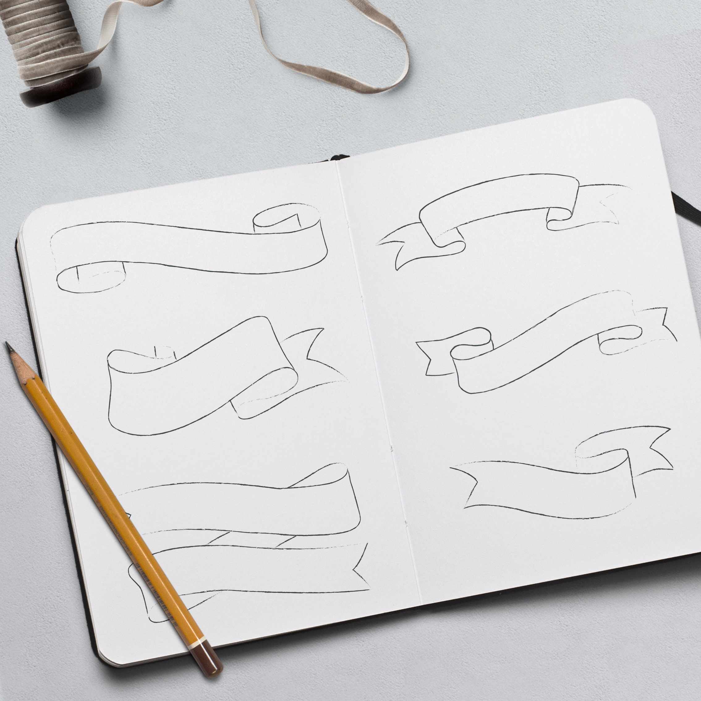 Draw Banners with a instruction and step by step worksheets | Etsy