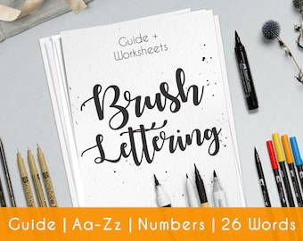 Learn Brush Lettering With a Complete Practice Guide | Etsy