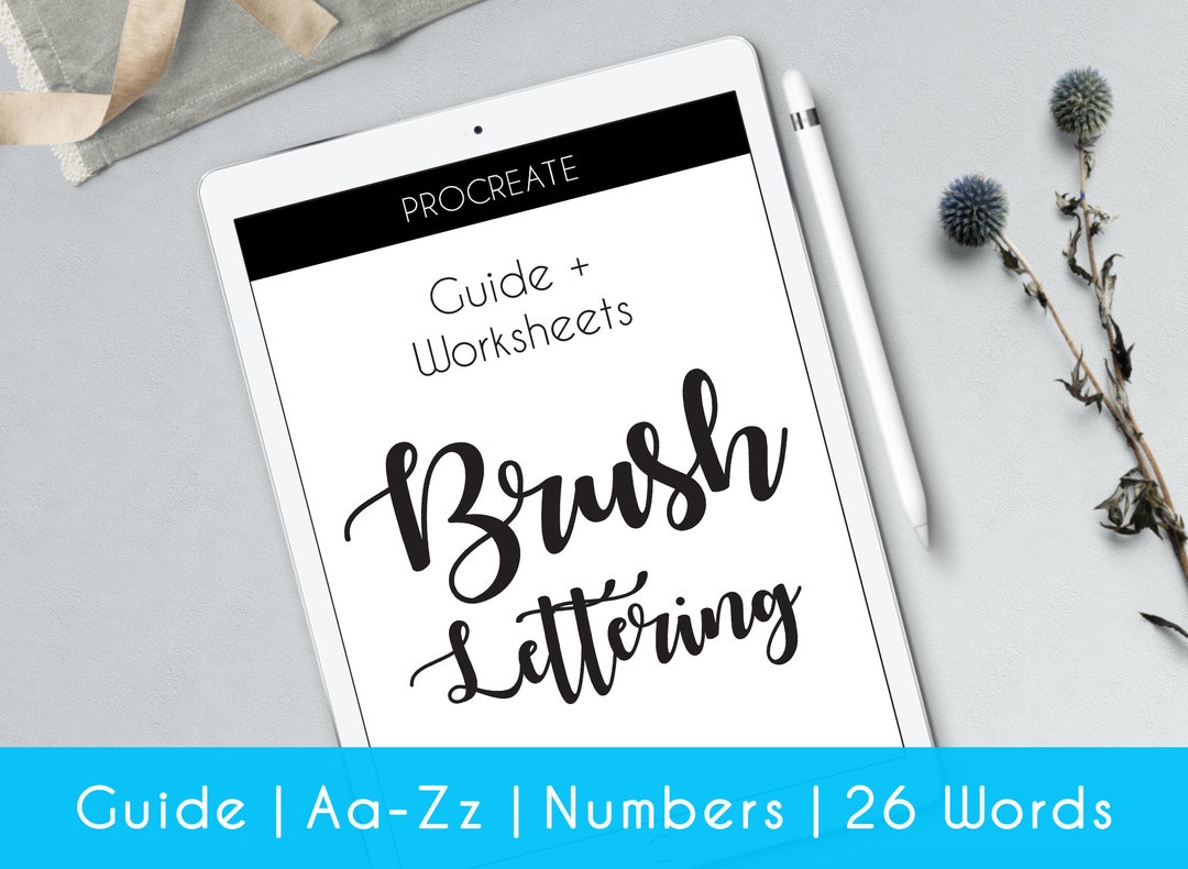 IPad Brush Lettering Worksheets for Beginners, a Complete Guide Aa-zz ...