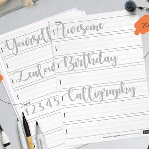 Learn Brush Lettering With a Complete Practice Guide Worksheet for ...