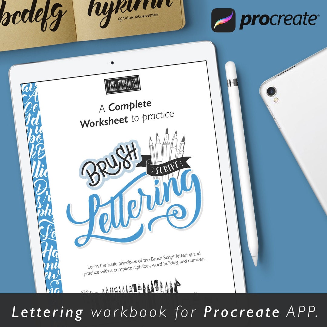 IPad Brush Lettering Practice Guide, Modern Cursive (procreate App ...