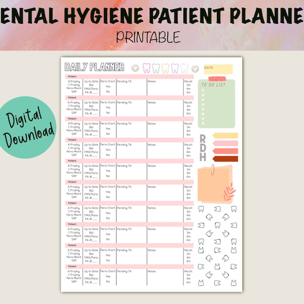 Hygiene Daily Planner - Etsy