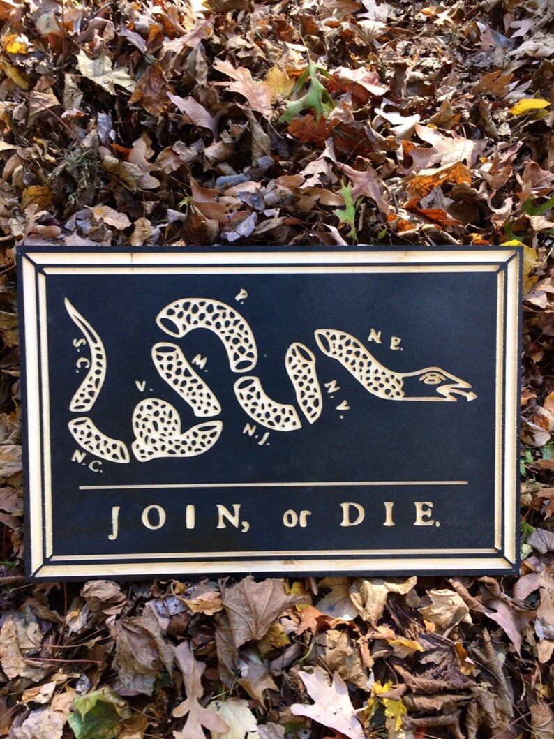 Join or Die Wall Hanging Decor Patriotic Snake Engraved | Etsy