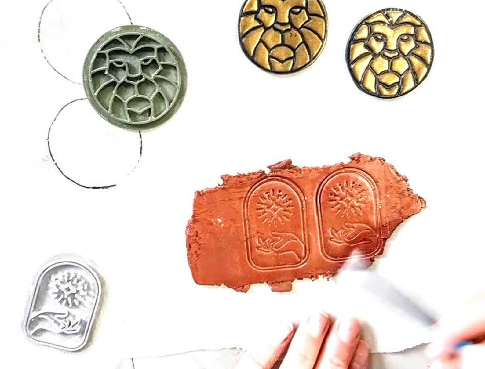 Lion Clay Emboss, Lion Clay Stamp, Polymer Clay Tool - Etsy