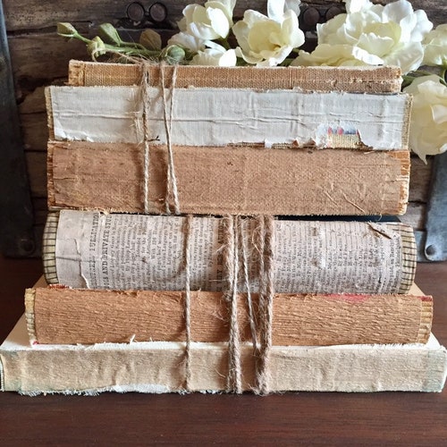 Rustic Books Farmhouse Book Book Stack Vintage Decor | Etsy