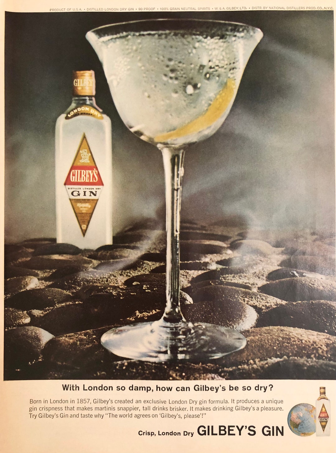 Gilbey’s Gin 1965 Print Ad 42365 - Etsy