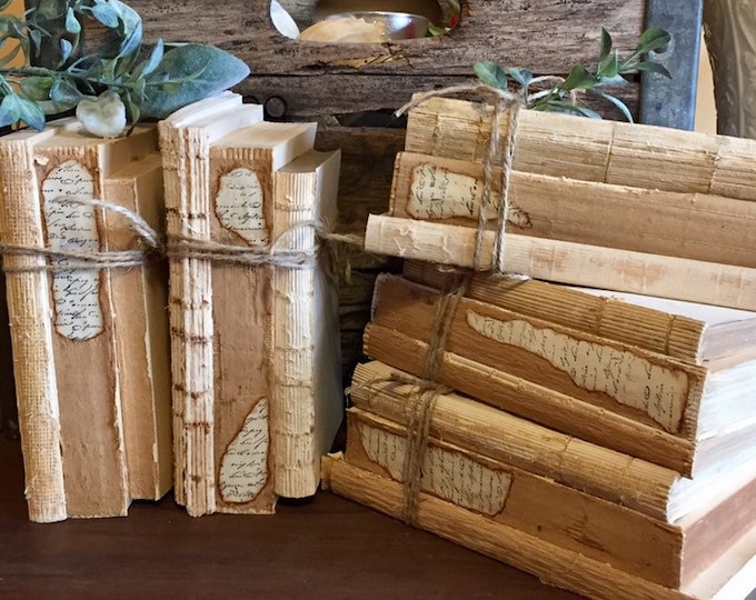 Farmhouse Book Decor Unbound Vintage Books Rustic Book Stack Vintage ...