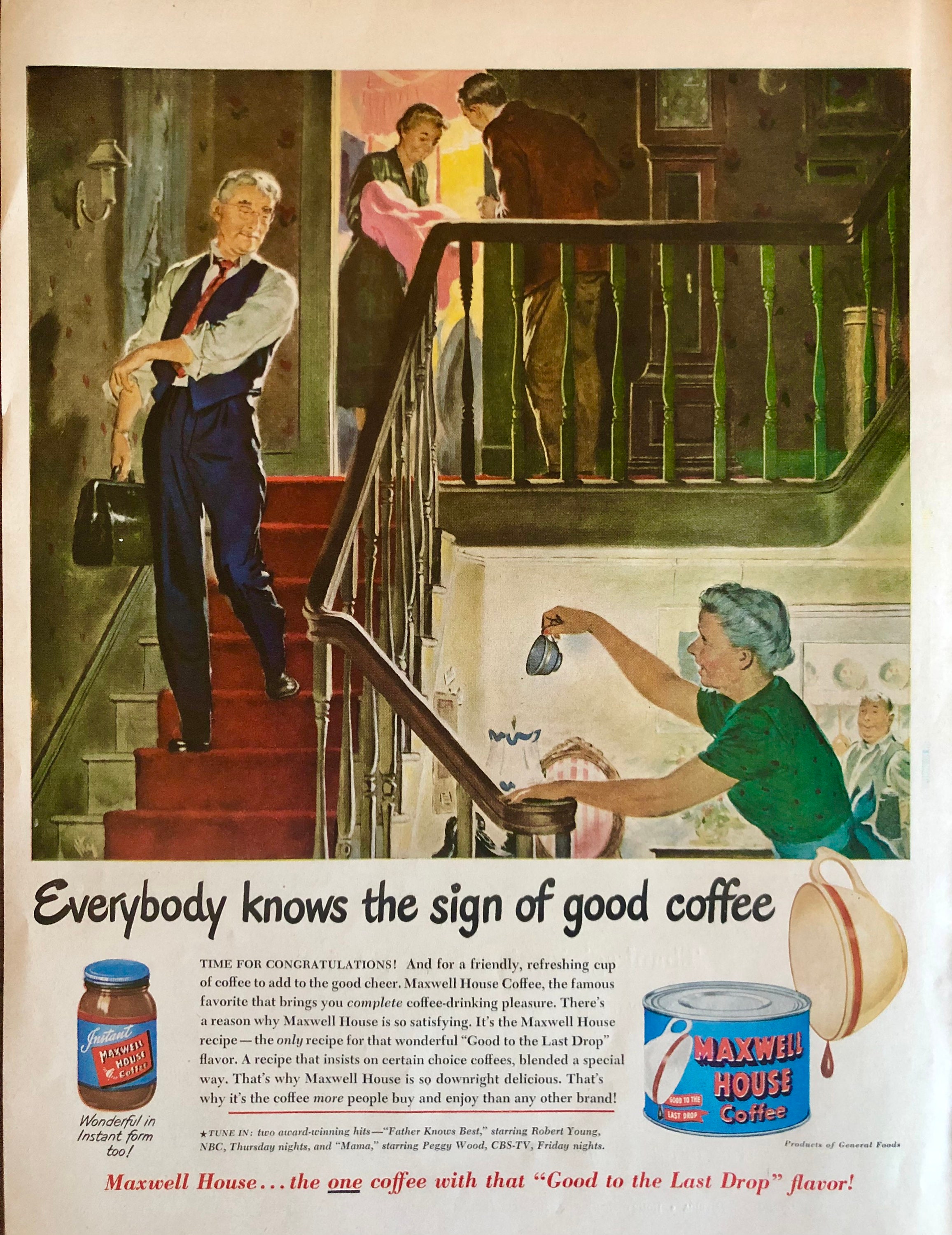 Vintage 1954 Maxwell House Print Ad - Maxwell House Magazine Ad - Etsy