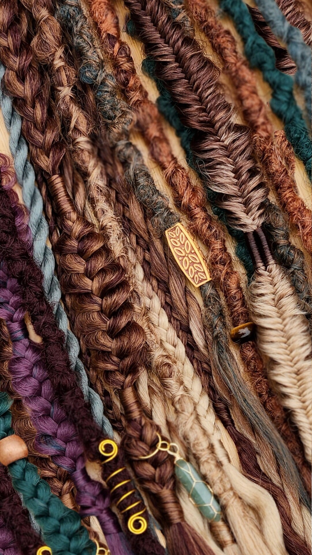 Autumn Earthy Vibes Dreads and Braids Hair Extensions Accent Set. Brown ...