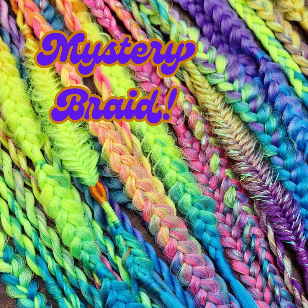 Neon Rainbow Braid | Surprise Synthetic Hair Extension - Etsy