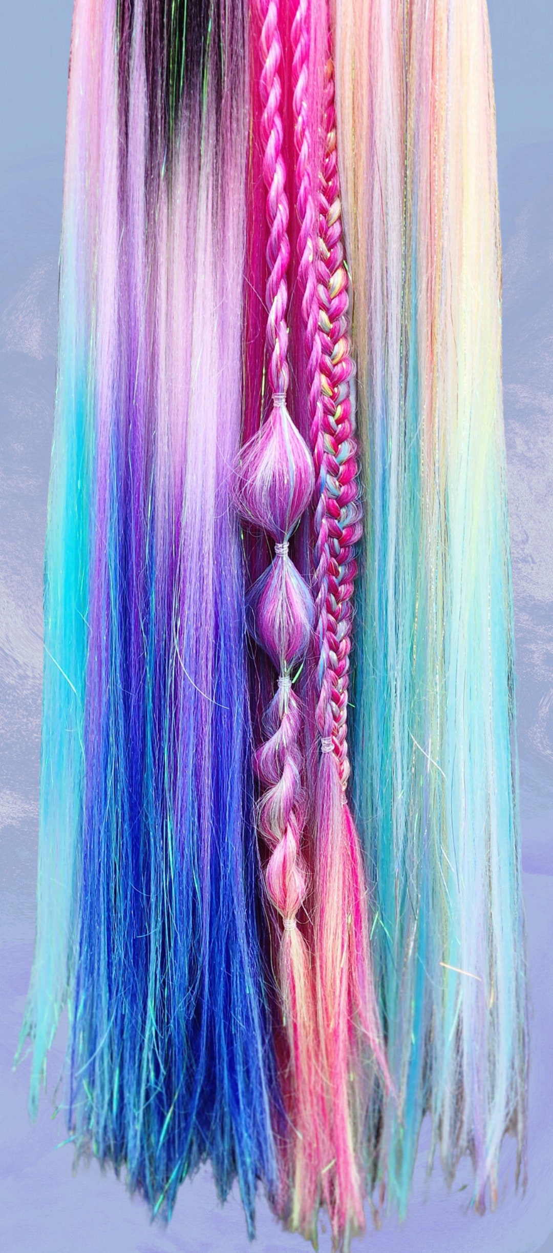 Bright Neon Rainbow Braids on Elastics - Etsy