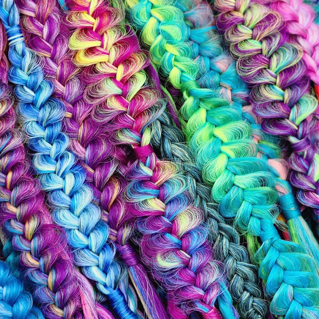 Mystery Surprise Neon Rainbow Braid Ready to Ship - Etsy