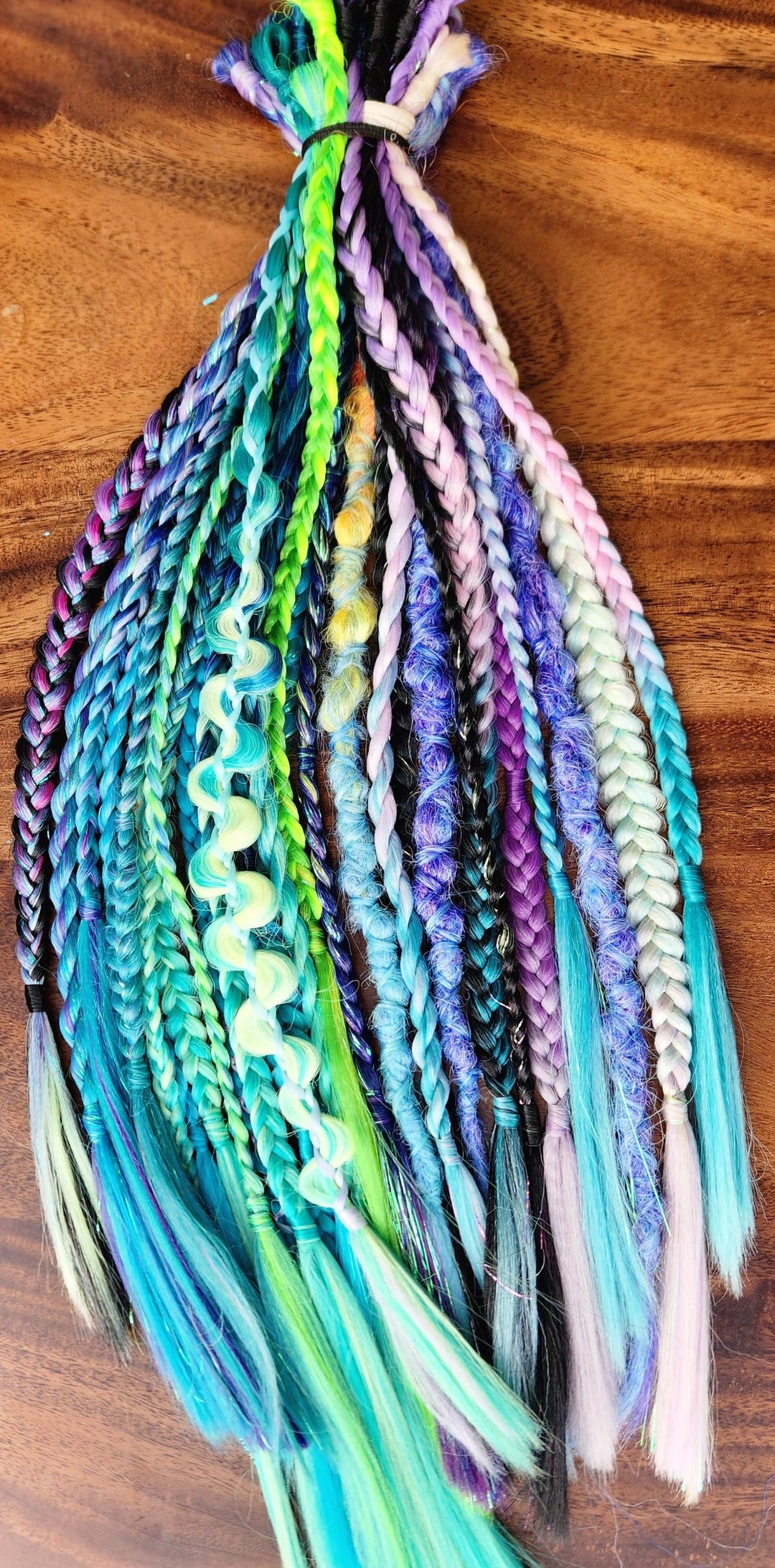 Blues and Greens Braids and Dreadlocks Set of 27 Ready to Ship ...