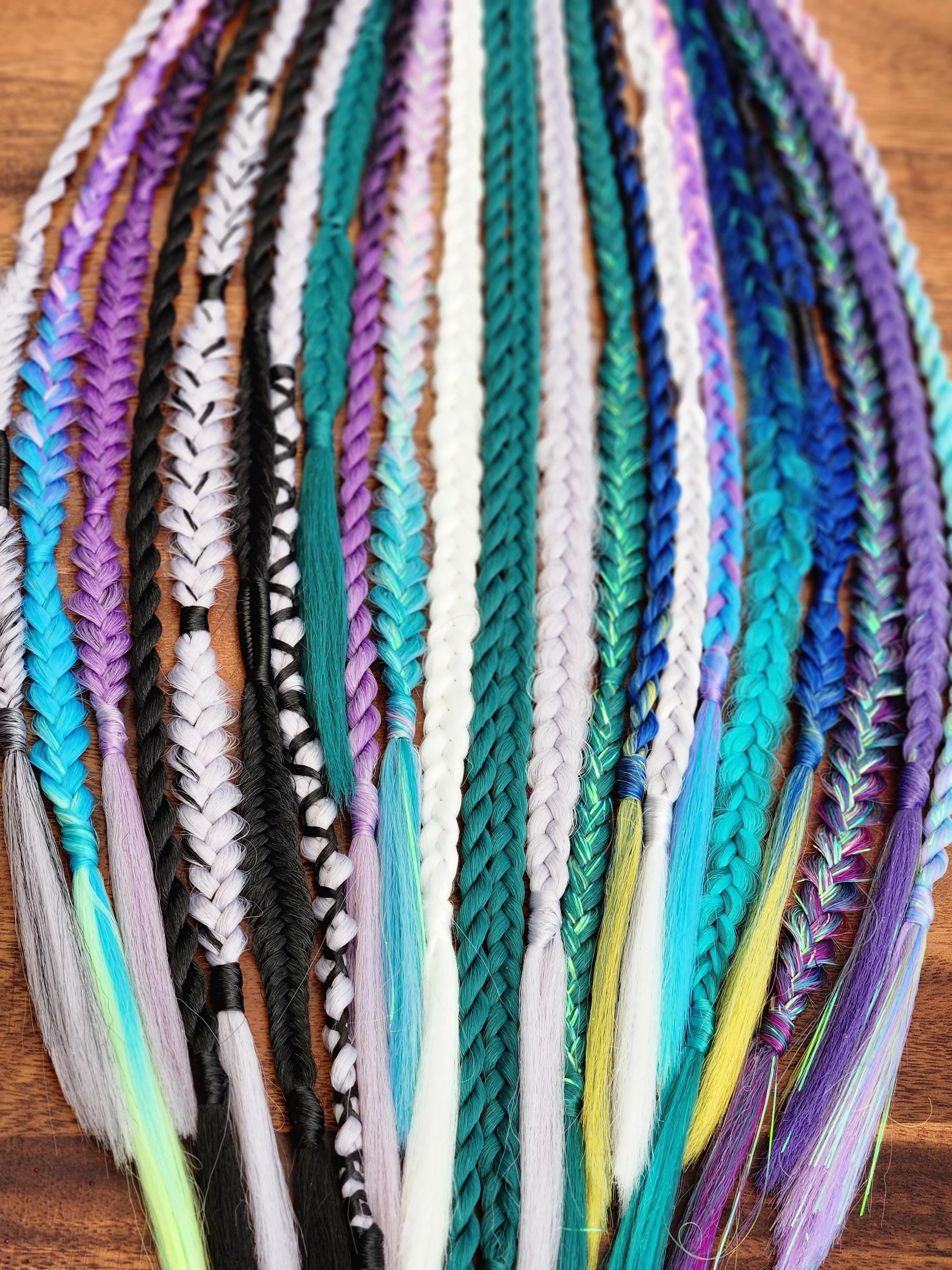 Braids Accent Set of 3 Mixed Puffy, Fishtail, Box, Mixed Synthetic ...