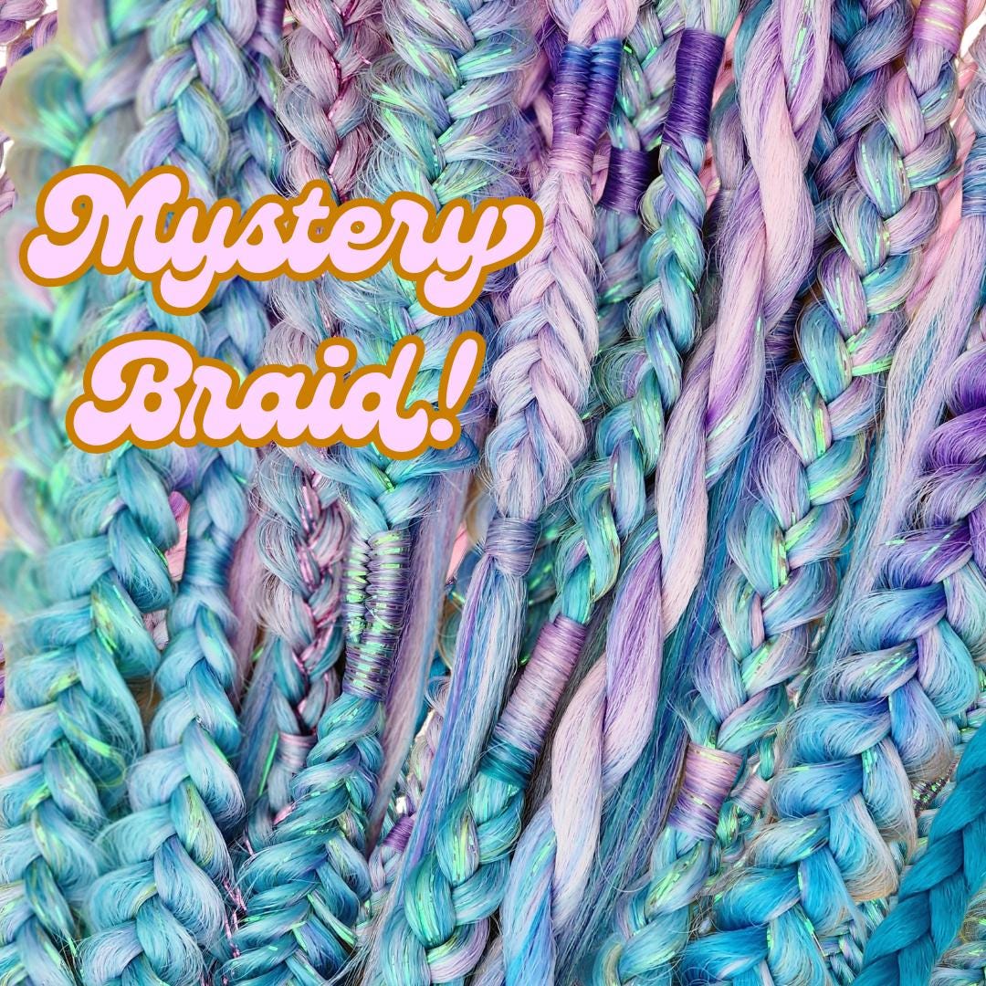 Sparkle Unicorn Braid | Single Pastel Tinsel Mystery Surprise | Rainbow ...