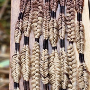 Tigers Eye Braid Set | Brown to Blonde Ombre Mixed Puffy & Fishtail ...