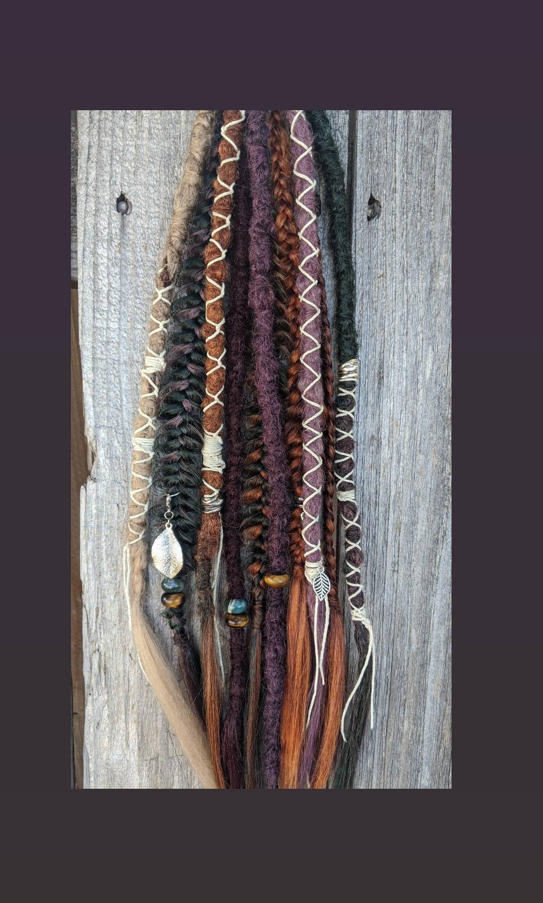 Autumn Earthy Vibes Dreads and Braids Hair Extensions Accent Set. Brown ...