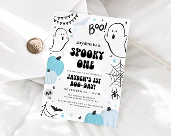 Editable Spooky One Birthday Invitation Halloween 1st - Etsy