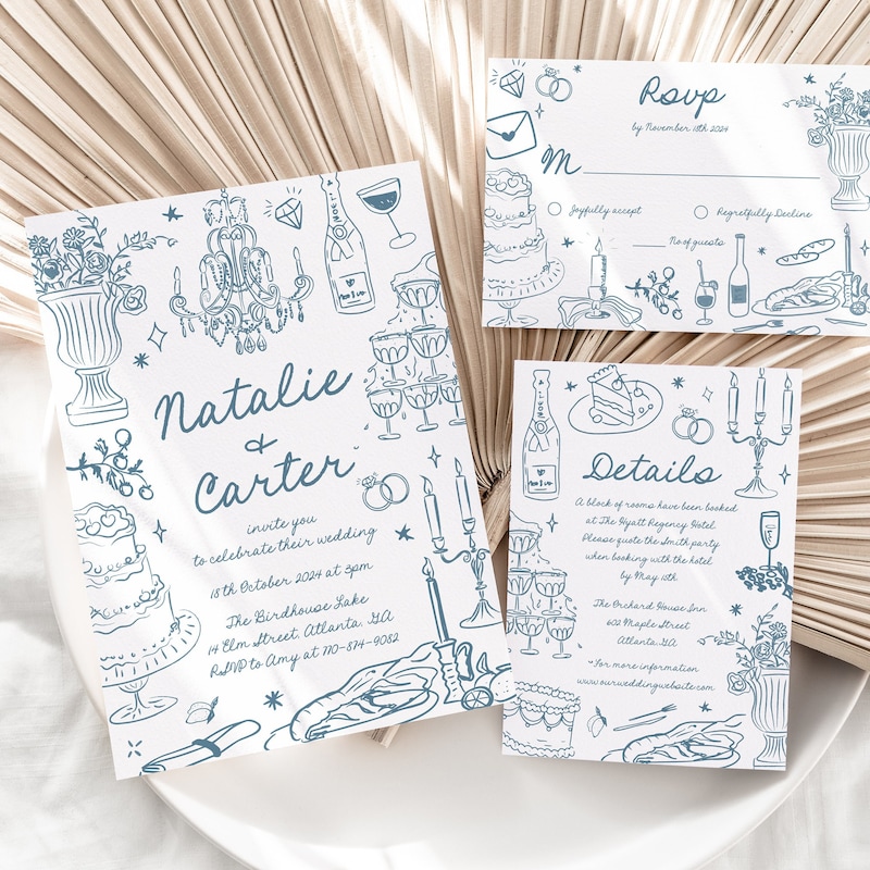 Hand Drawn Invite - Etsy