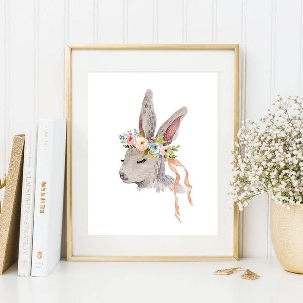 Rabbit and Crown - Etsy