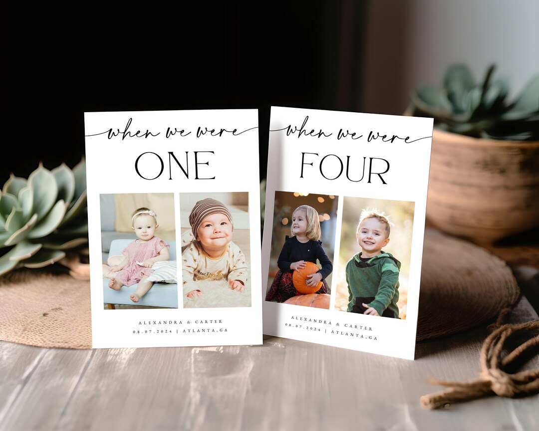 Photo Table Numbers Wedding Template, When We Were Age Table Numbers ...