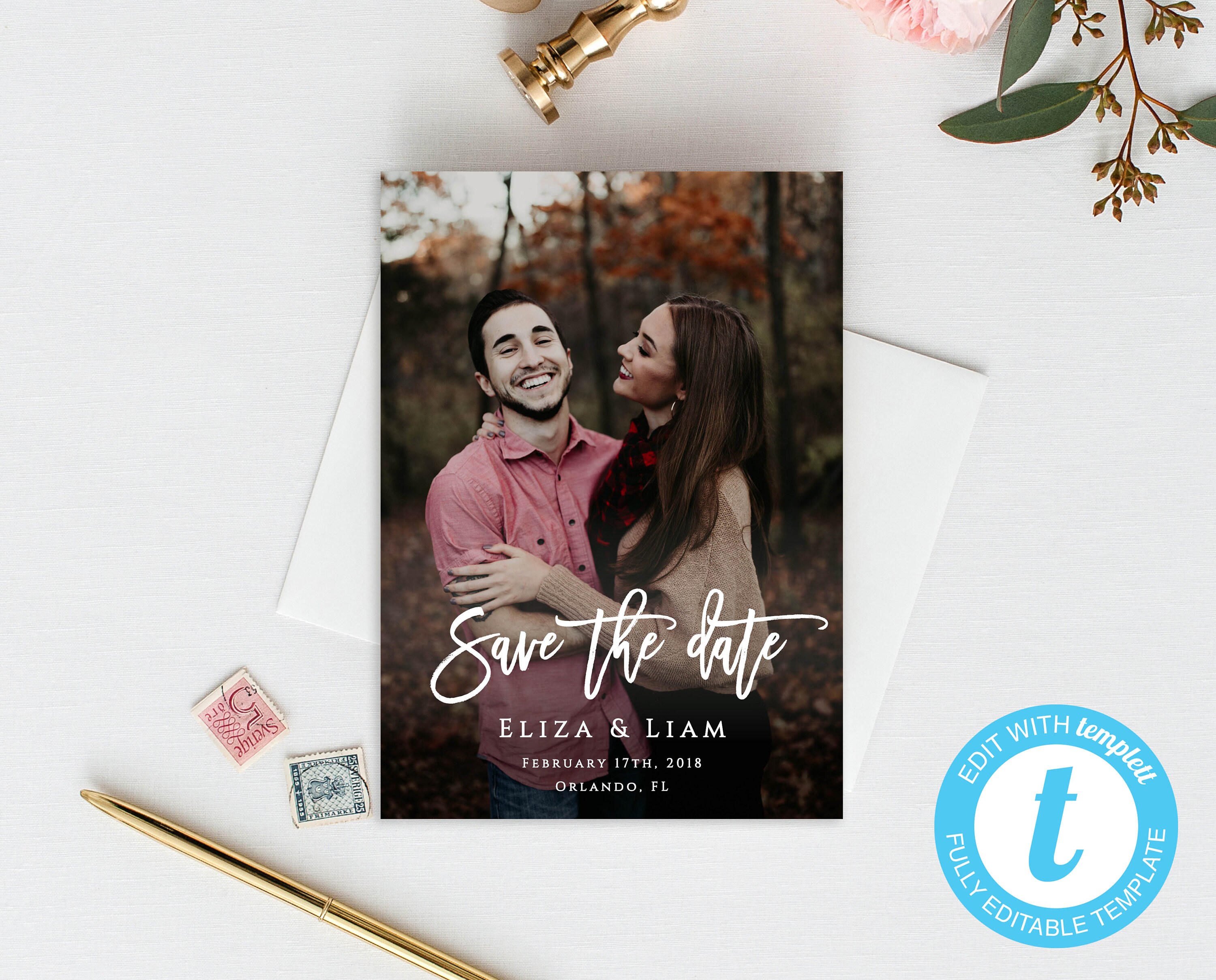 Save the Date Photo Template Custom Save the Date Template | Etsy