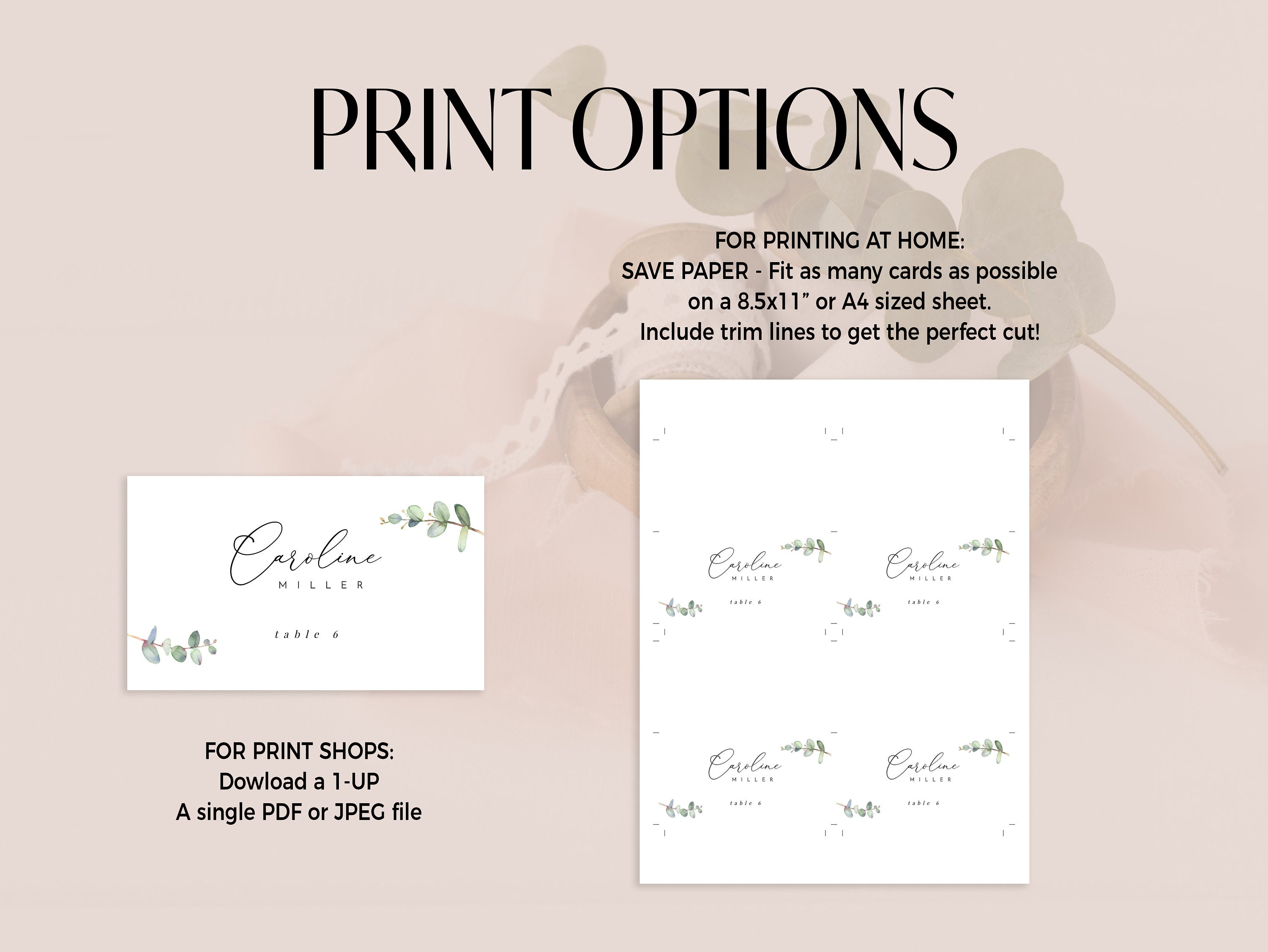 Wedding Place Cards Printable Place Card Template Editable | Etsy